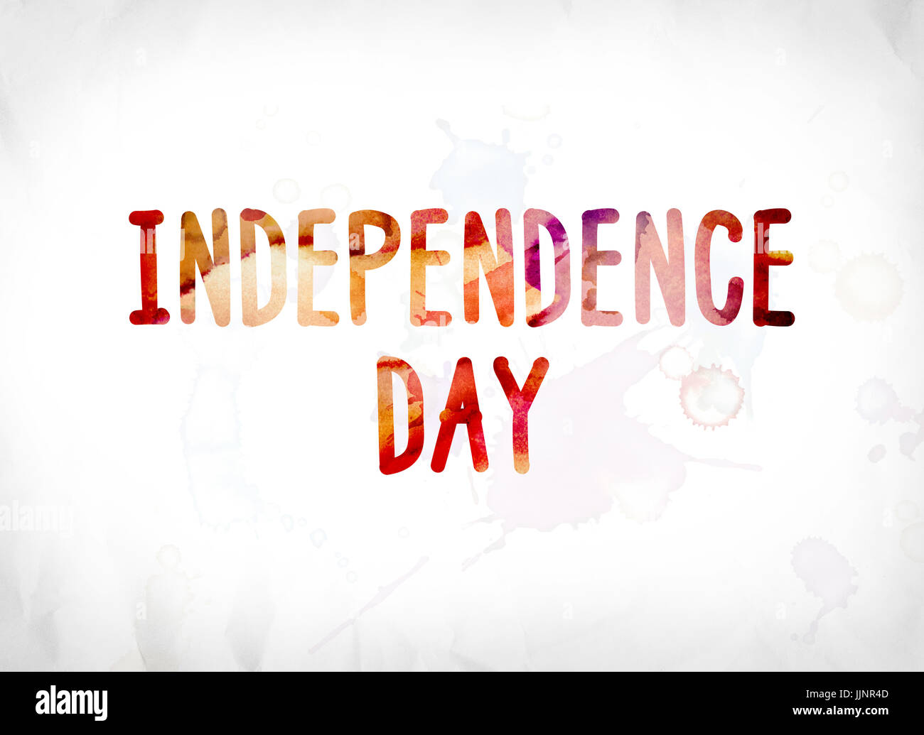 The word Independence Day concept and theme painted in colorful ...