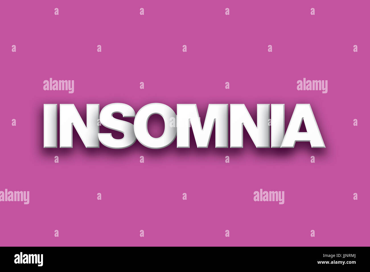 The word Insomnia concept written in white type on a colorful ...