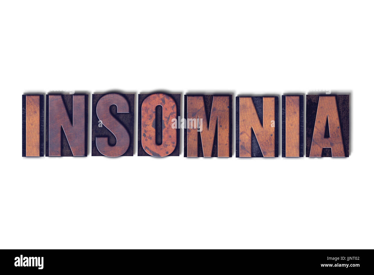 The word Insomnia concept and theme written in vintage wooden ...
