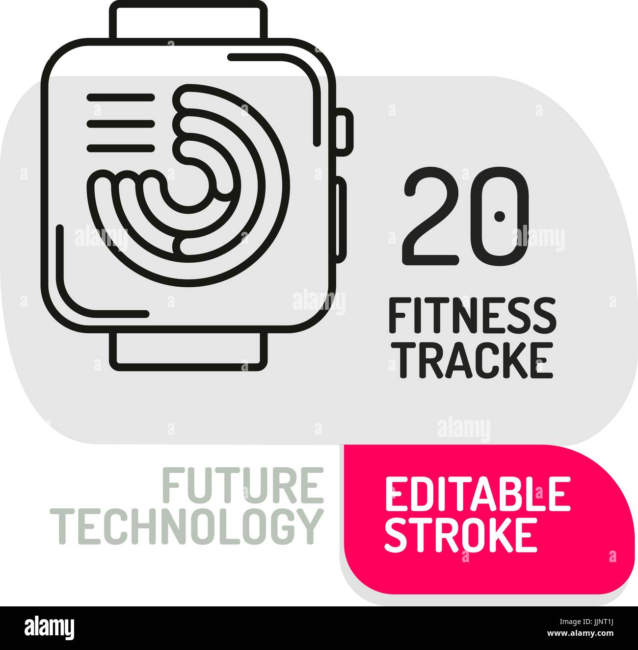 Fitness Tracker Icon. Thin line Icon of Fitness and Sport gadget ...