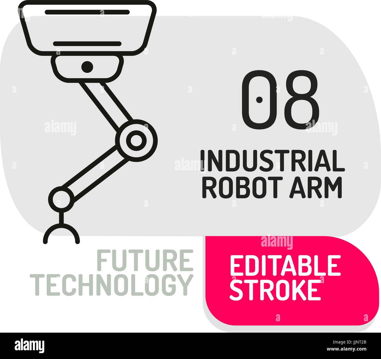 Industrial mechanical robot arm icon. Thin line Icon of Future ...
