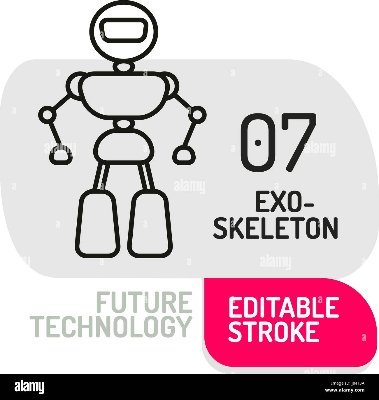 Exoskeleton Icon. Thin line Icon of Future Technology. Vector ...