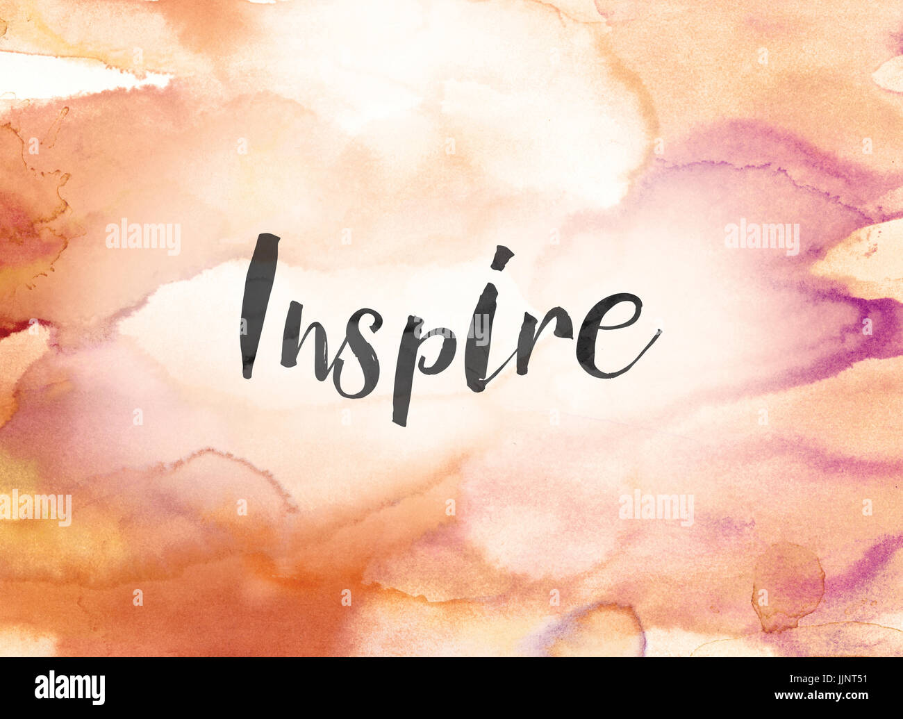 The word Inspire concept and theme written in black ink on a colorful ...
