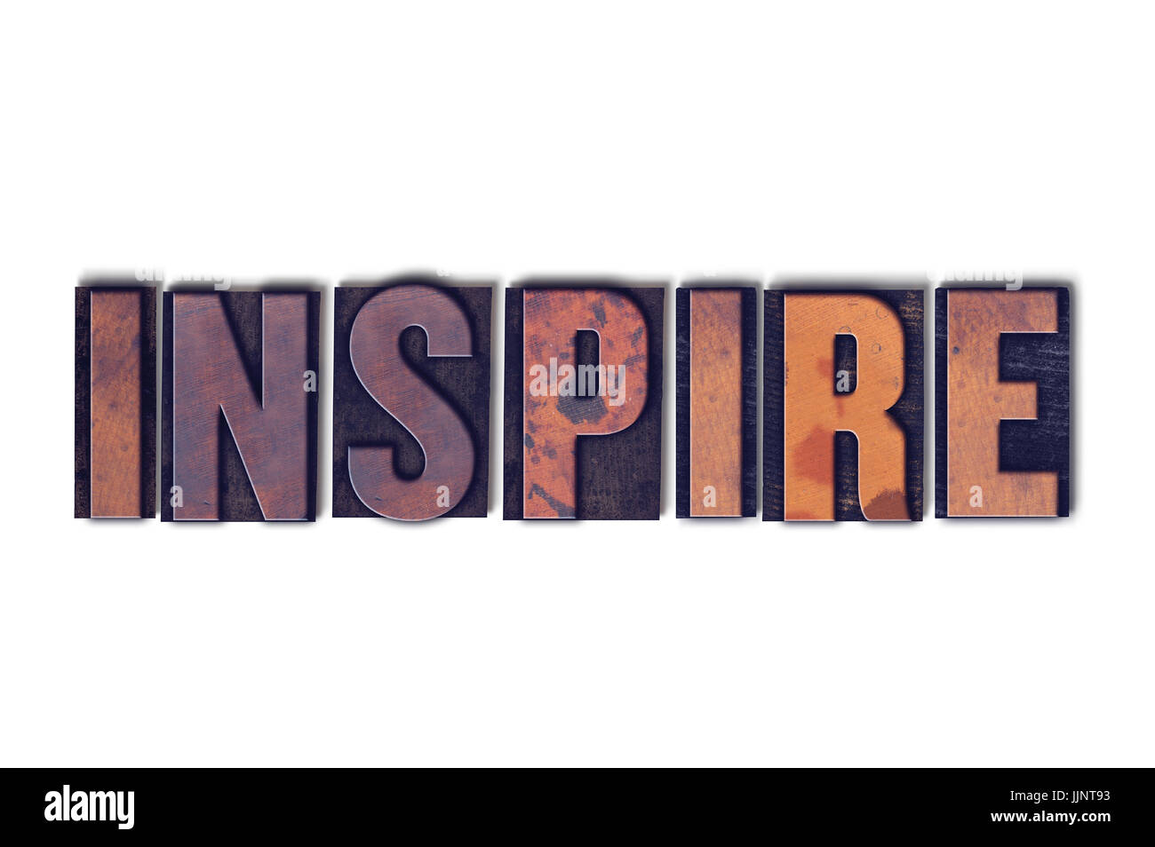 The word Inspire concept and theme written in vintage wooden ...