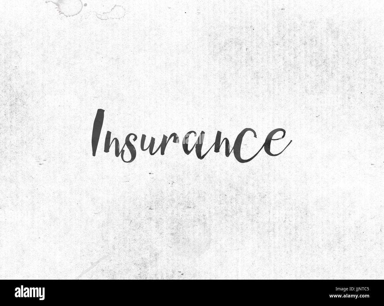 The word Insurance concept and theme painted in black ink on a ...