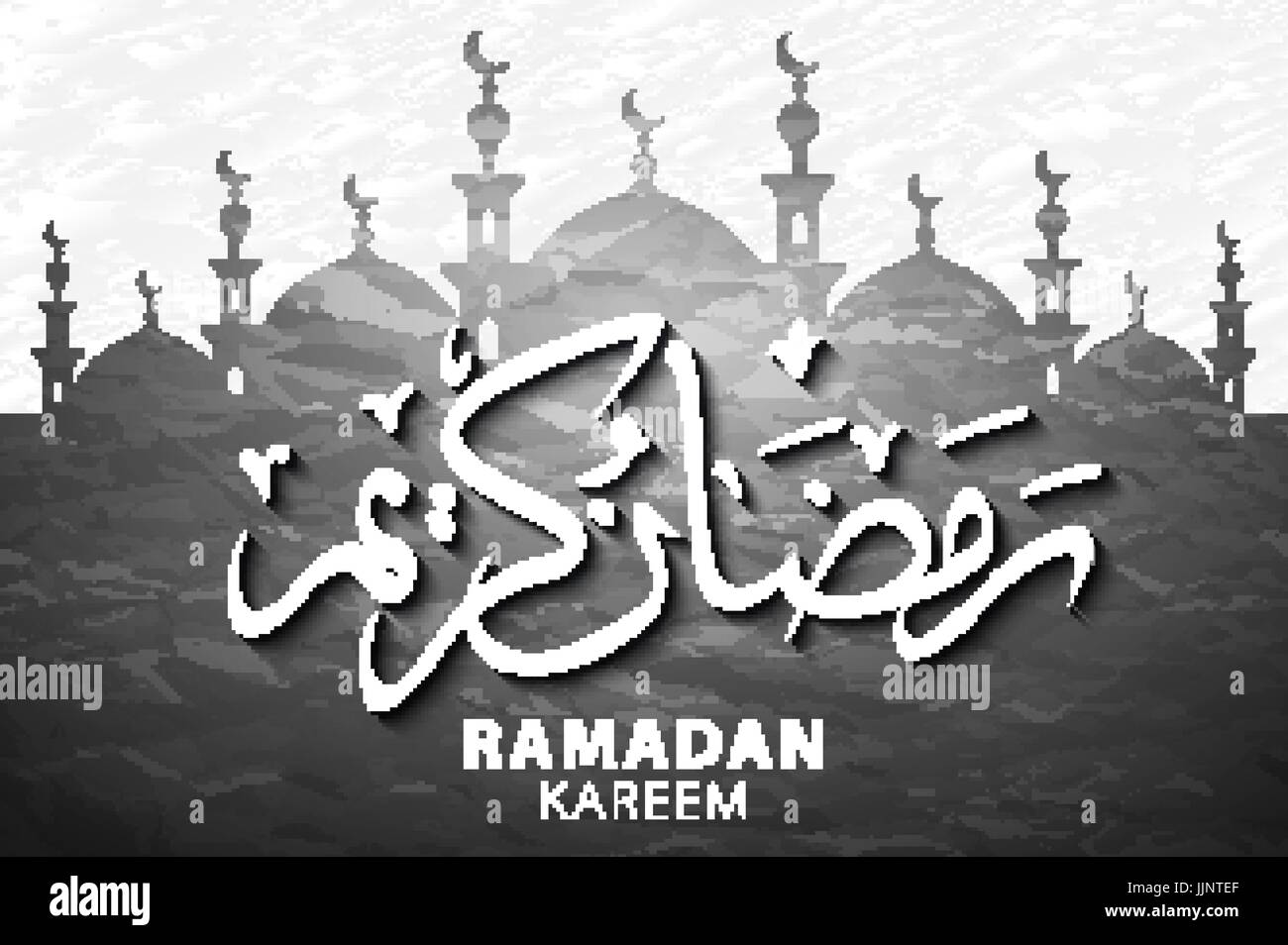 Abstract view of Mosque or Masjid with shadow, paper design, vector ...