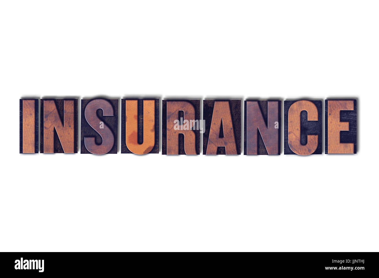 The word Insurance concept and theme written in vintage wooden ...