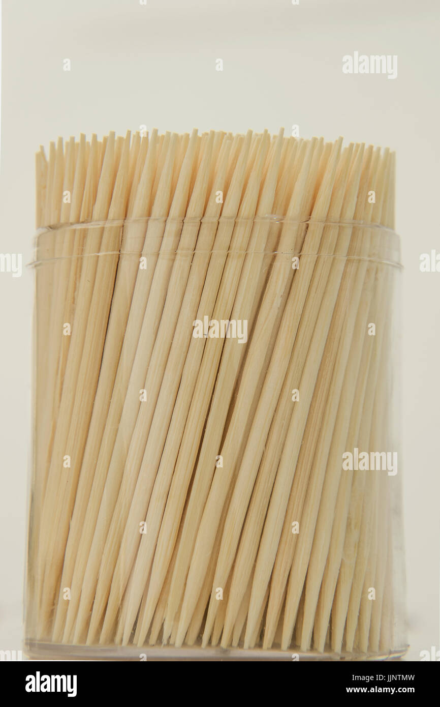 Toothpicks on white background Stock Photo - Alamy