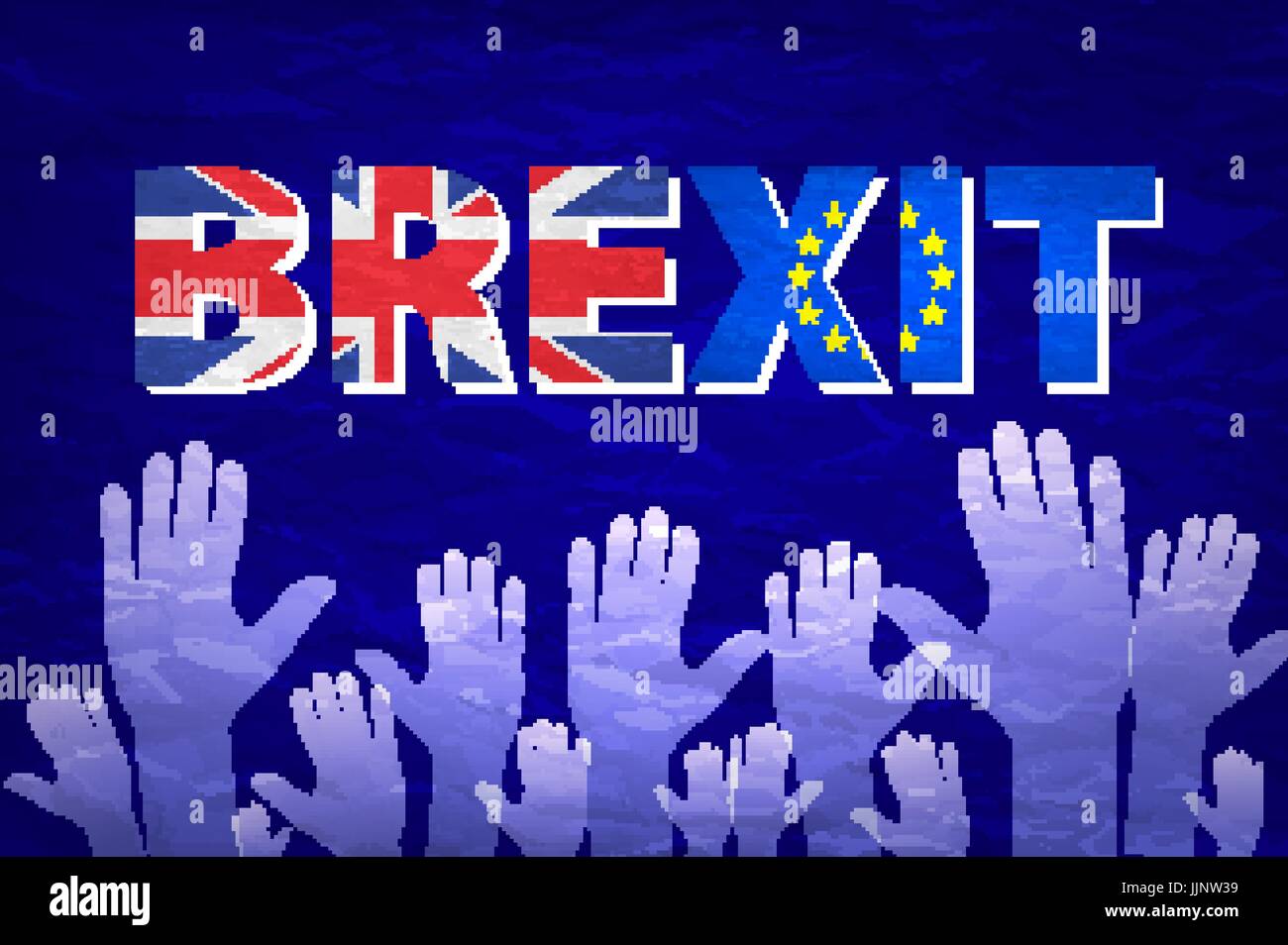 Brexit Text Isolated art vector hand. flag of the European Community of ...