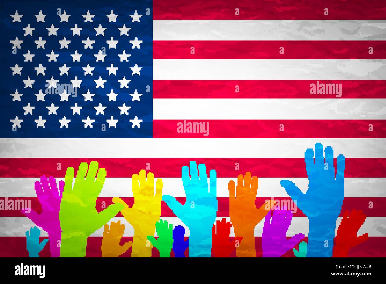 hand with USA flag hand with USA flag. Grunge USA Flag. american ...