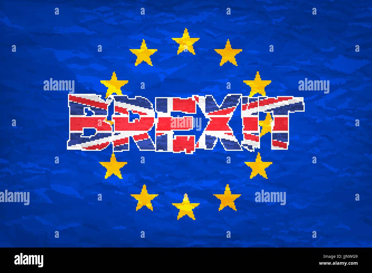 Brexit. Flags of the United Kingdom and the European Union to ...
