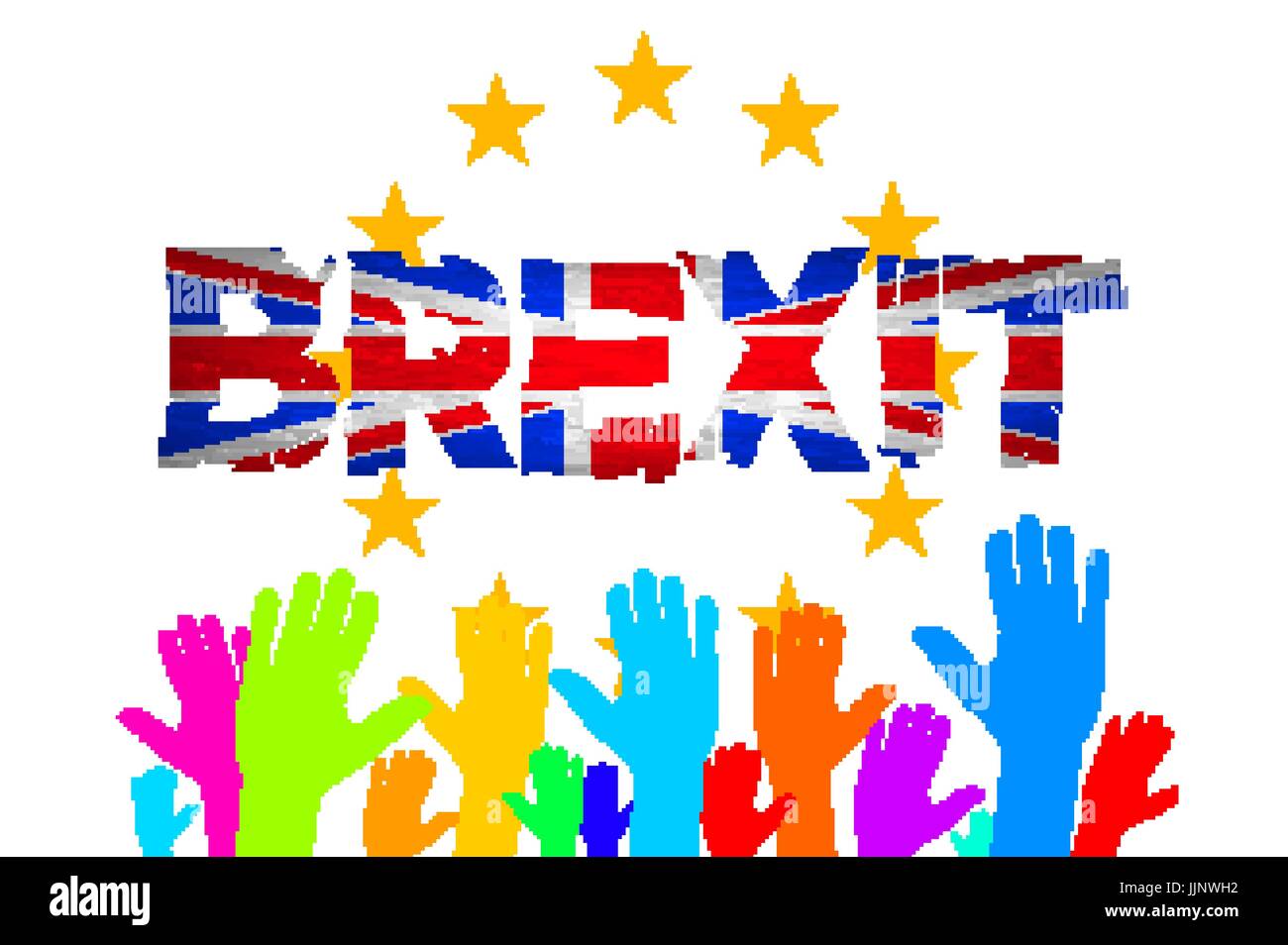 Brexit Text Isolated art vector hand. flag of the European Community of ...