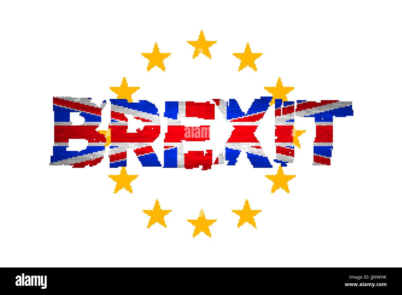 Brexit. Flags of the United Kingdom and the European Union to ...