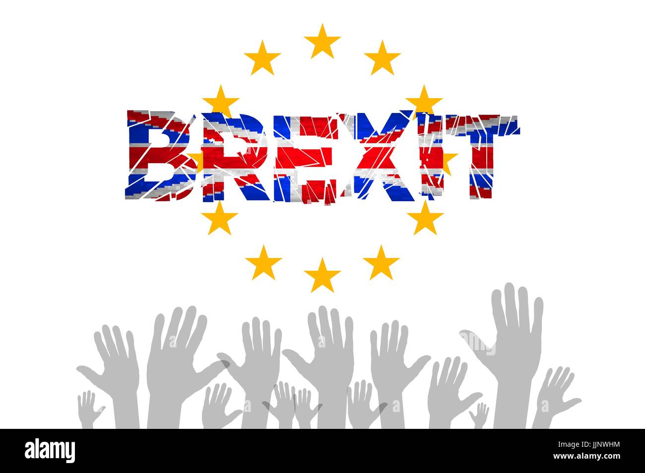 Brexit Text Isolated art vector hand. flag of the European Community of ...