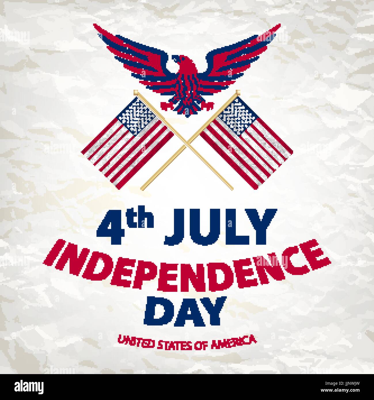 easy to edit vector illustration of eagle with American flag for ...