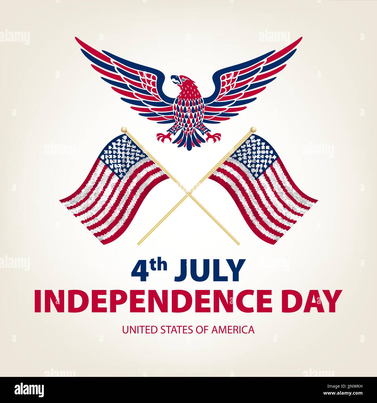 easy to edit vector illustration of eagle with American flag for ...