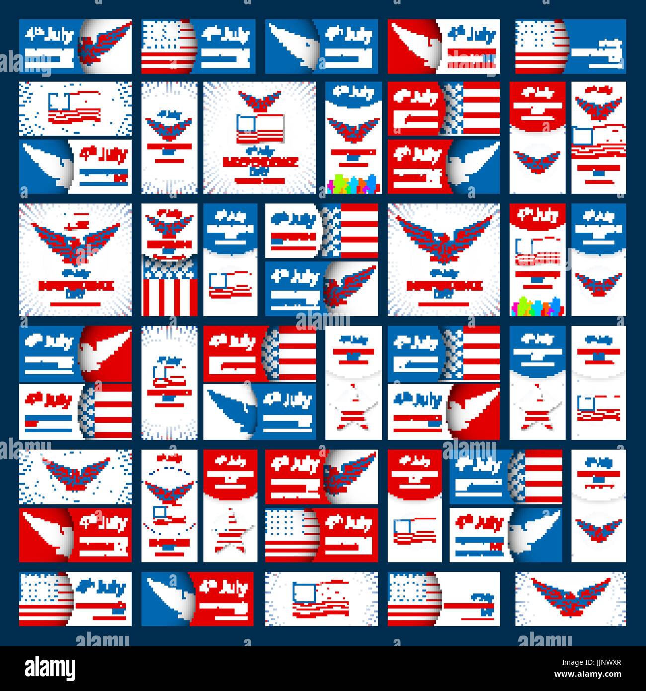 Happy USA Independence Day - Fourth of July - July 4th Vector Set art ...