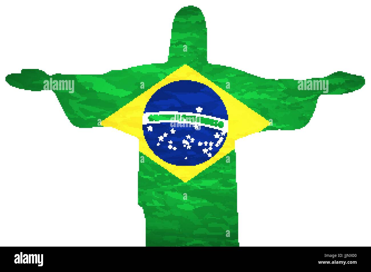 brazil flag jesus background An old grunge flag of Brazil art Stock ...