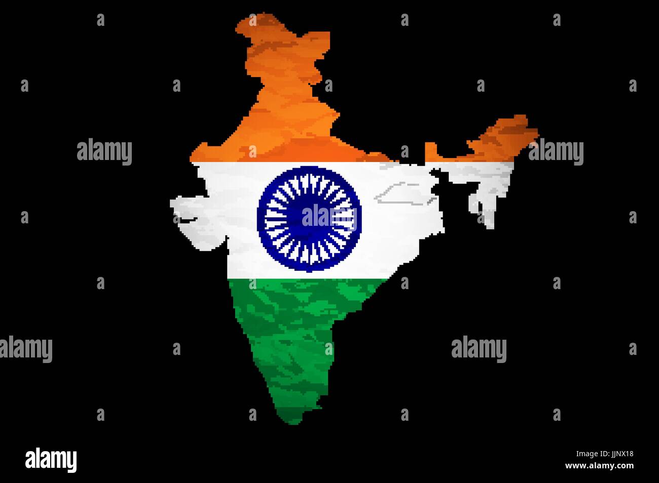 Vector illustration of India flag map. art Stock Vector Image & Art - Alamy