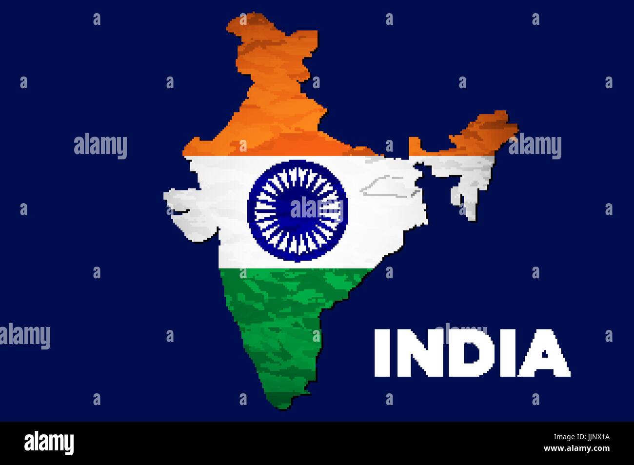 Vector illustration of India flag map. art Stock Vector Image & Art - Alamy