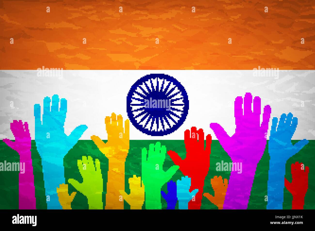 illustration of hand with voting sign of India vector art Stock Vector ...