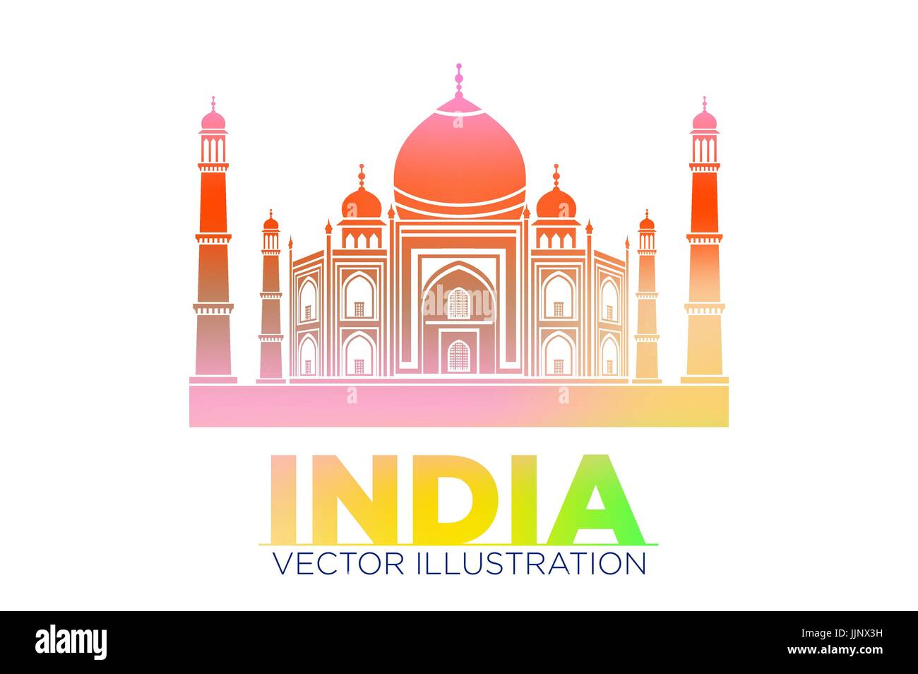Taj Mahal vector symbol design red color polygonal mosaic style ...
