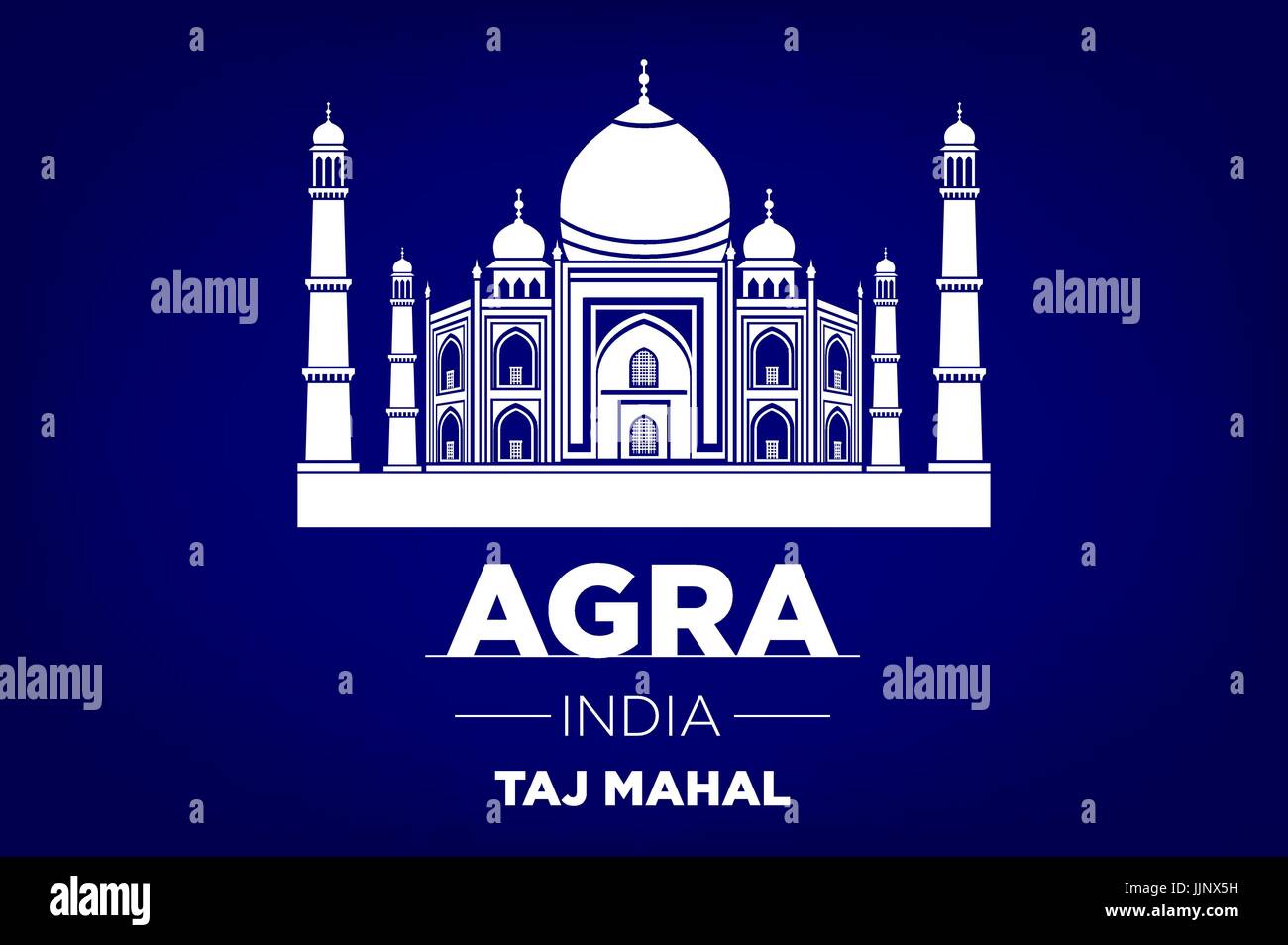 agra Taj Mahal india vector blue background art Stock Vector Image ...