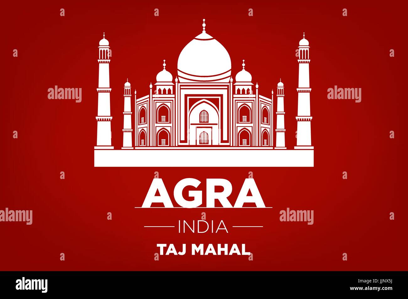 agra Taj Mahal india vector red background art Stock Vector Image & Art ...