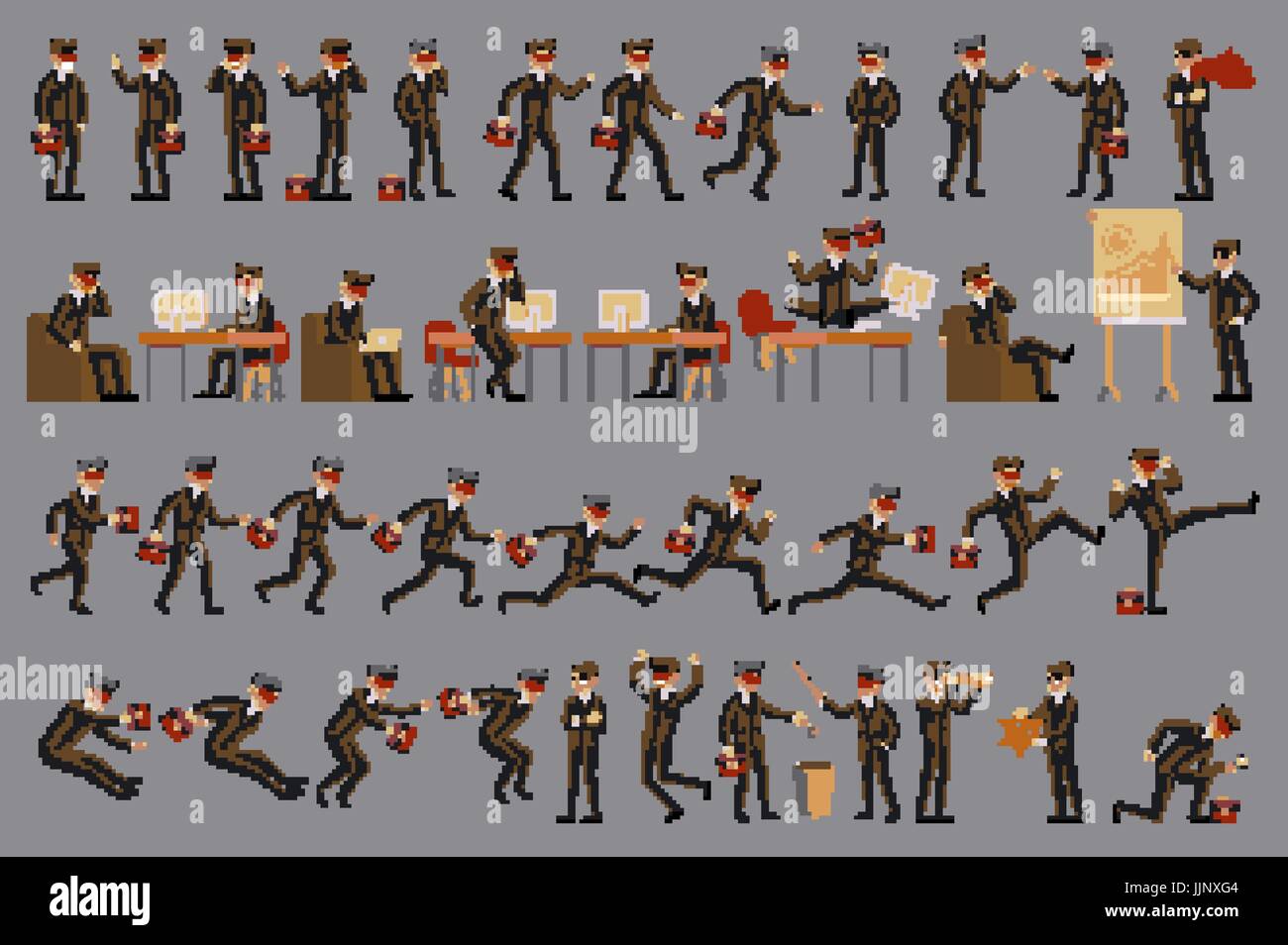 character positions set business people vector art Stock Vector Image ...