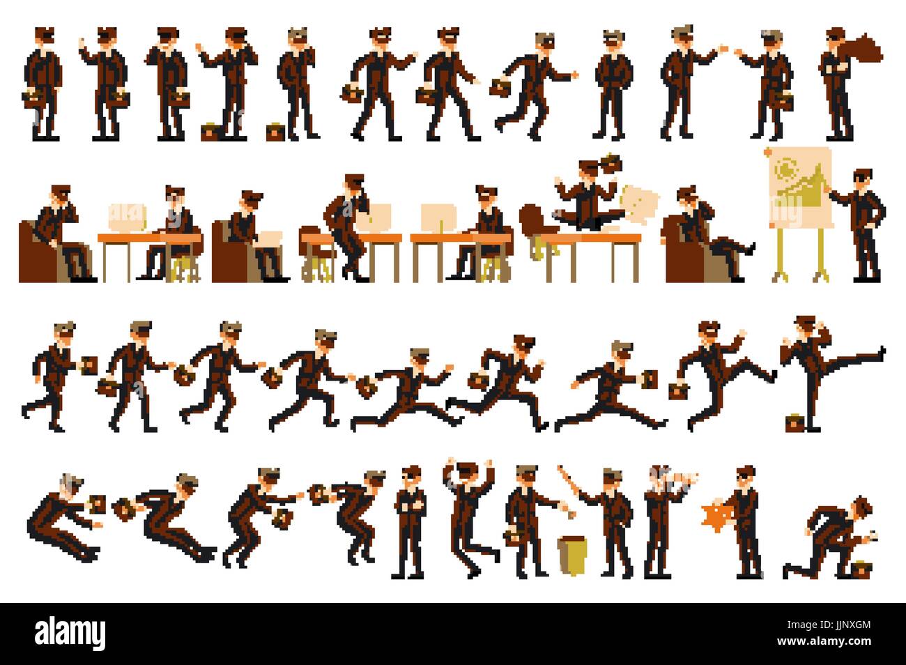 character positions set business people vector art Stock Vector Image ...