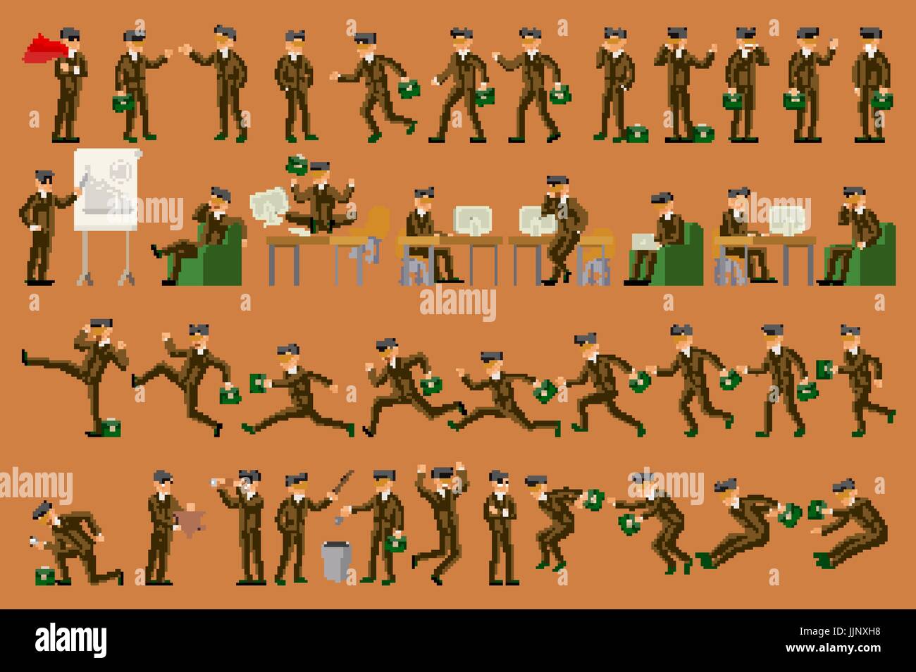 character positions set business people vector art Stock Vector Image ...