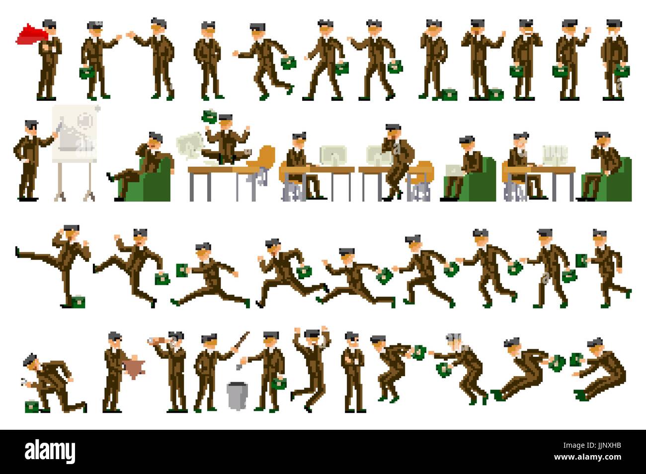 character positions set business people vector art Stock Vector Image ...