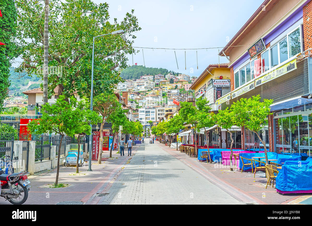 ALANYA, TURKEY - MAY 9, 2017: The tourist quarters around the Grand ...