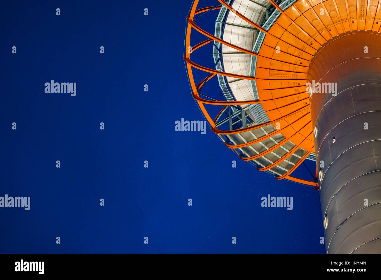 bottom view of Kyoto tower at night Stock Photo - Alamy