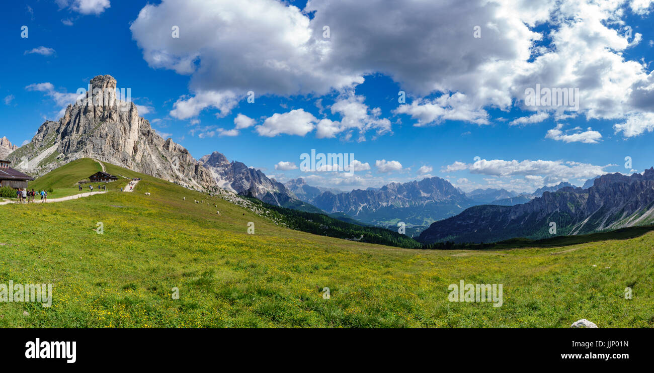 Giau pass wide panorama, dolomites, Italy Stock Photo - Alamy