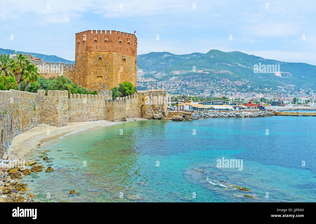 Alanya boasts preserved medieval fortress with long stone wall ...