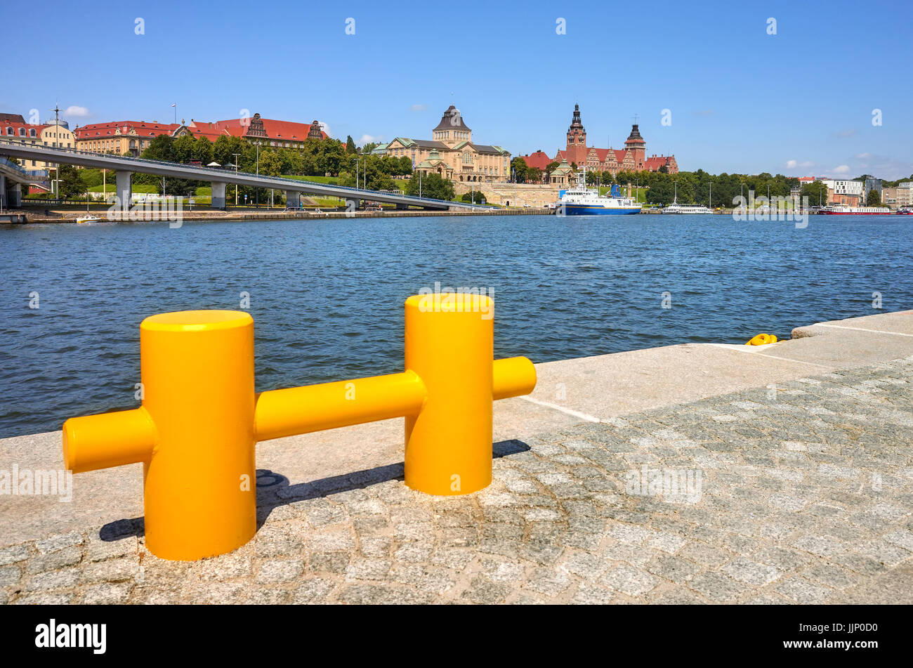 Waterfront in Szczecin, focus on background, Poland Stock Photo - Alamy