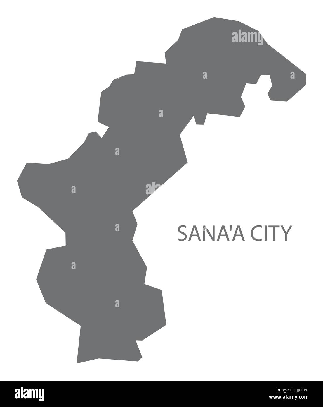 Sanaa City Yemen governorate map grey illustration silhouette shape ...