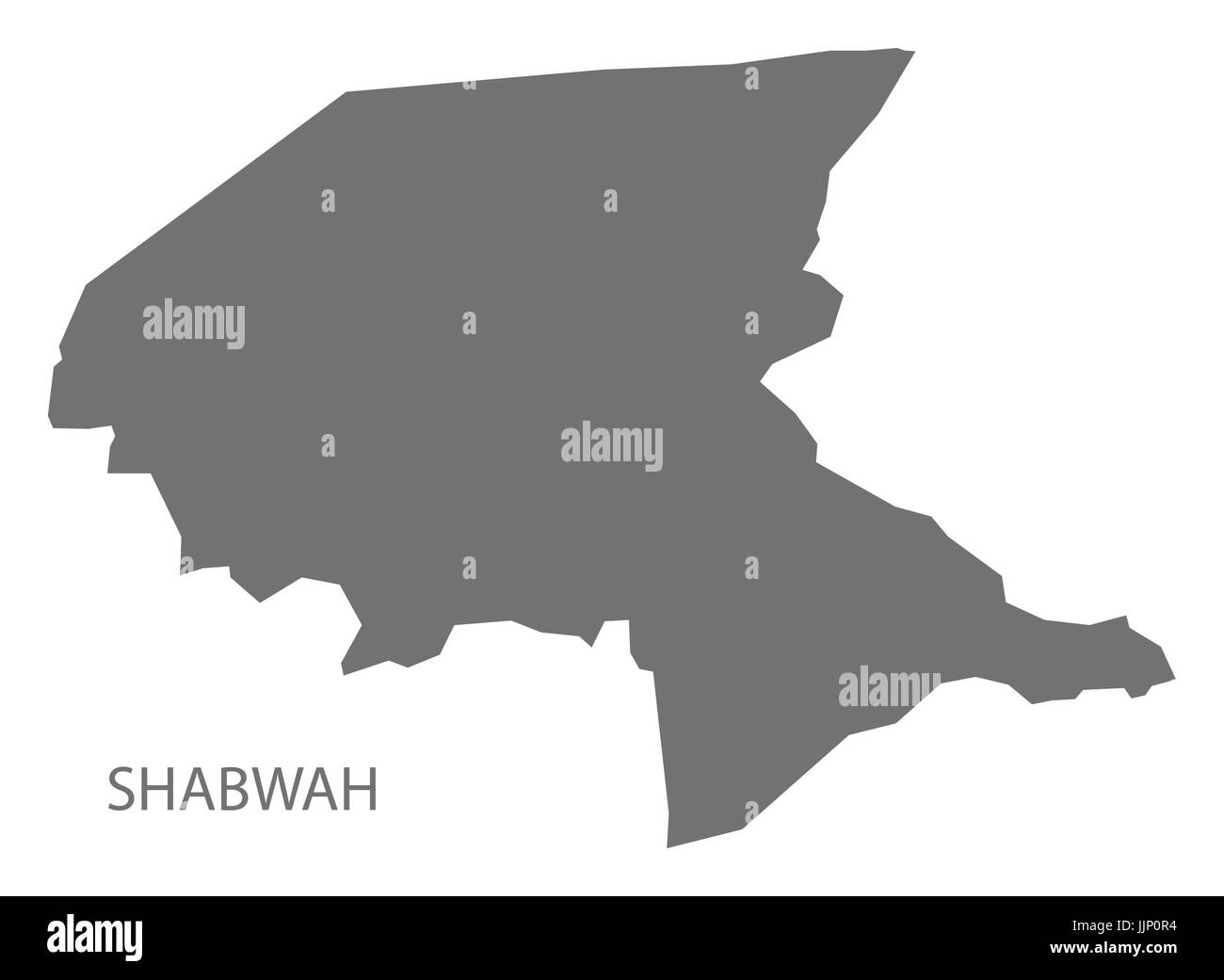Shabwah Yemen governorate map grey illustration silhouette shape Stock ...