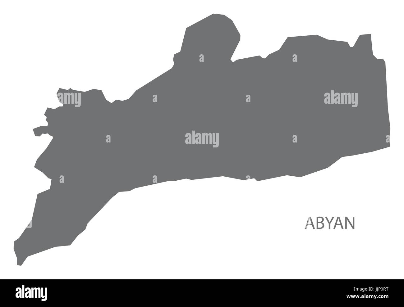 Abyan Yemen governorate map grey illustration silhouette shape Stock ...
