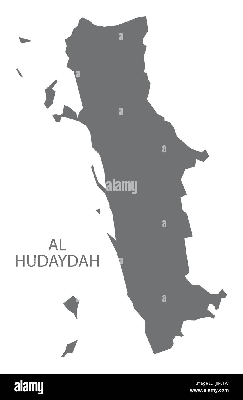Al Hudaydah Yemen governorate map grey illustration silhouette shape ...