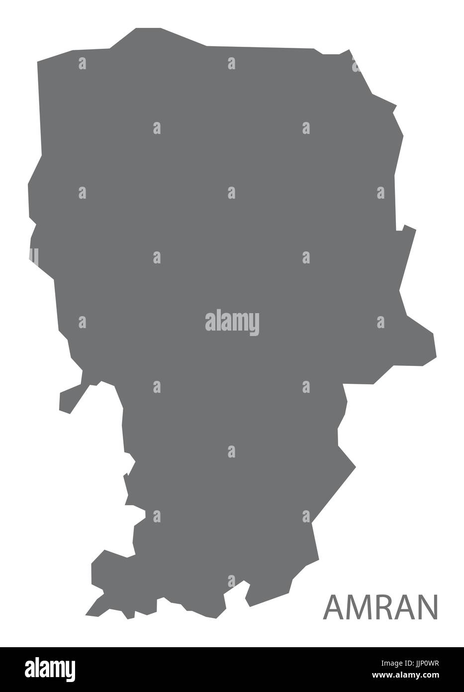 Amran Yemen governorate map grey illustration silhouette shape Stock ...