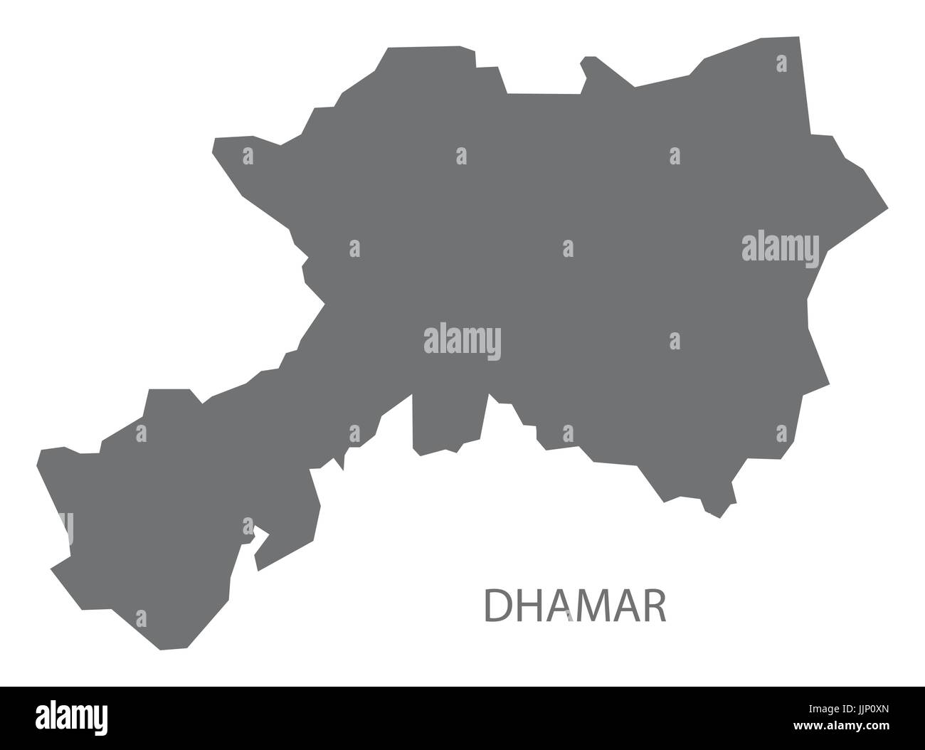 Dhamar Yemen governorate map grey illustration silhouette shape Stock ...