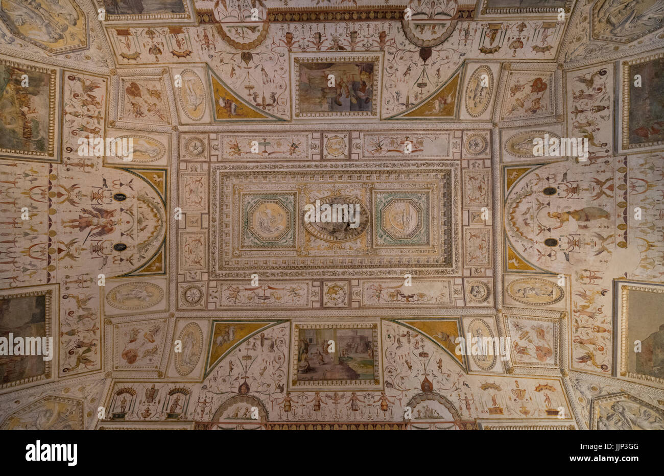 Castle Saint Angelo. Interior. Overlooking the ceiling. Rome. Italy ...