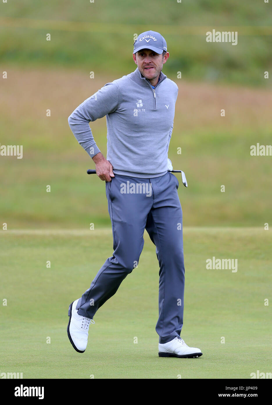 Wales' Stuart Manley on the 4th during day one of The Open Championship ...
