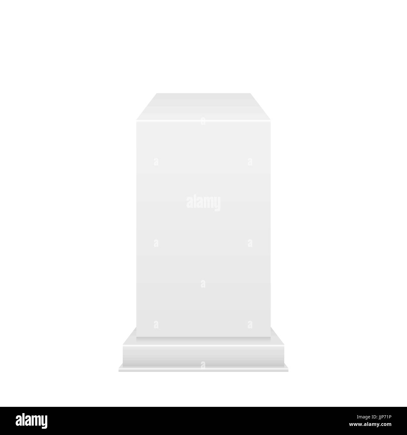 White Pedestal with light source isolated on white background, vector ...