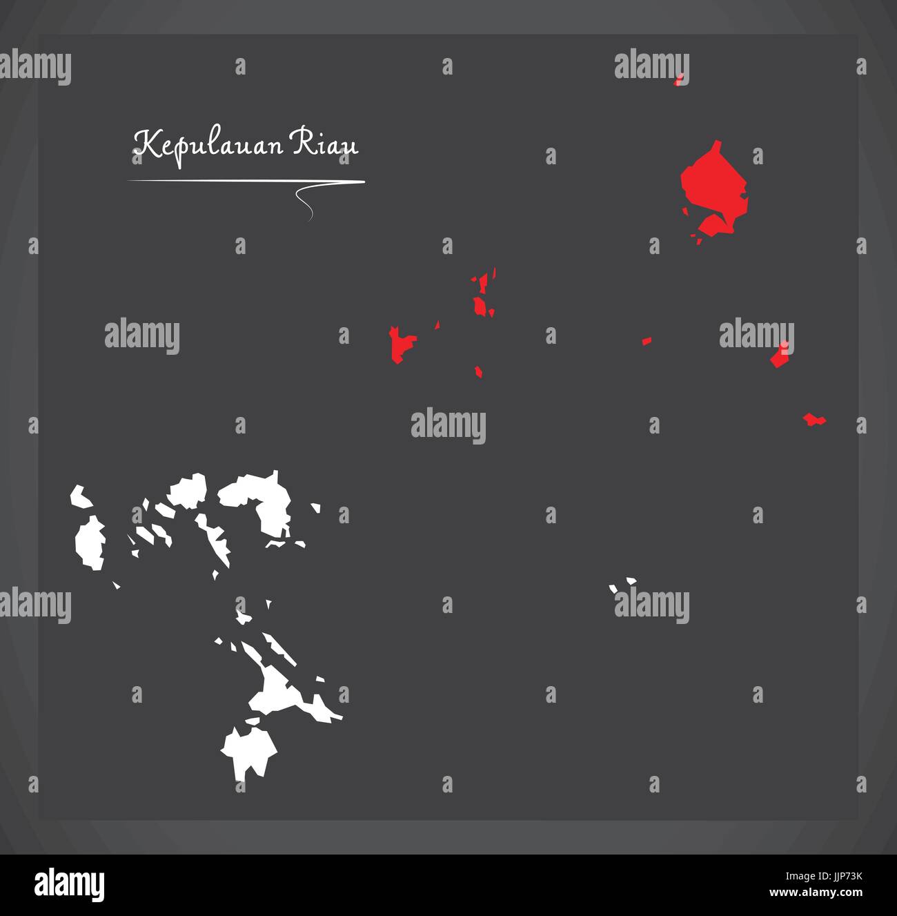 Kepulauan Riau Indonesia map with Indonesian national flag illustration ...