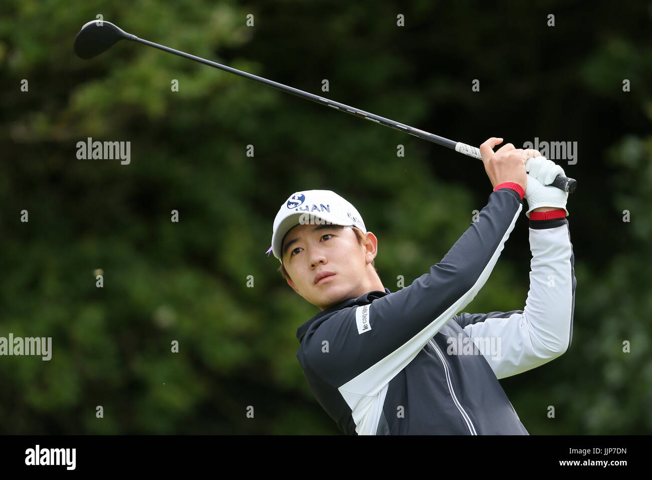 South Korea's Younghan Song tees off the 5th during day one of The Open ...
