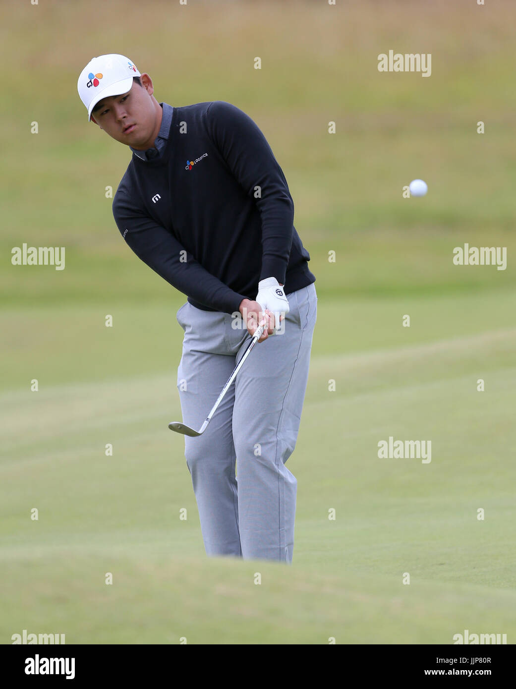 South Korea's Si-woo Kim on the 4th during day one of The Open ...