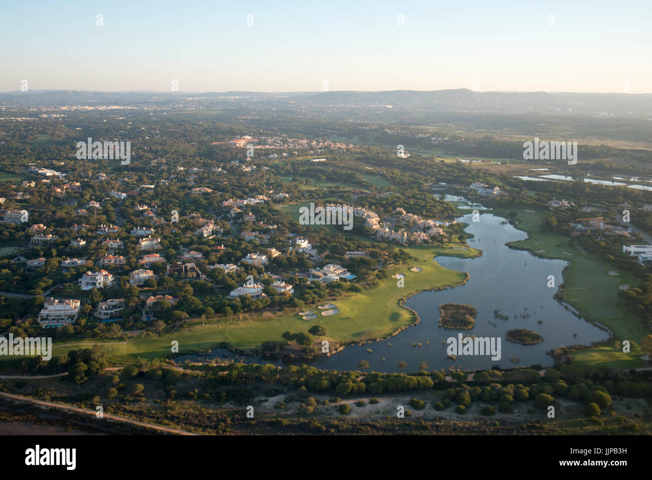 the landscape near the city of Faro at the Algarve of Portugal in ...
